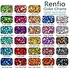 Renfio Set di 28 colori olografici di glitter grossi, 280 g, glitter ...