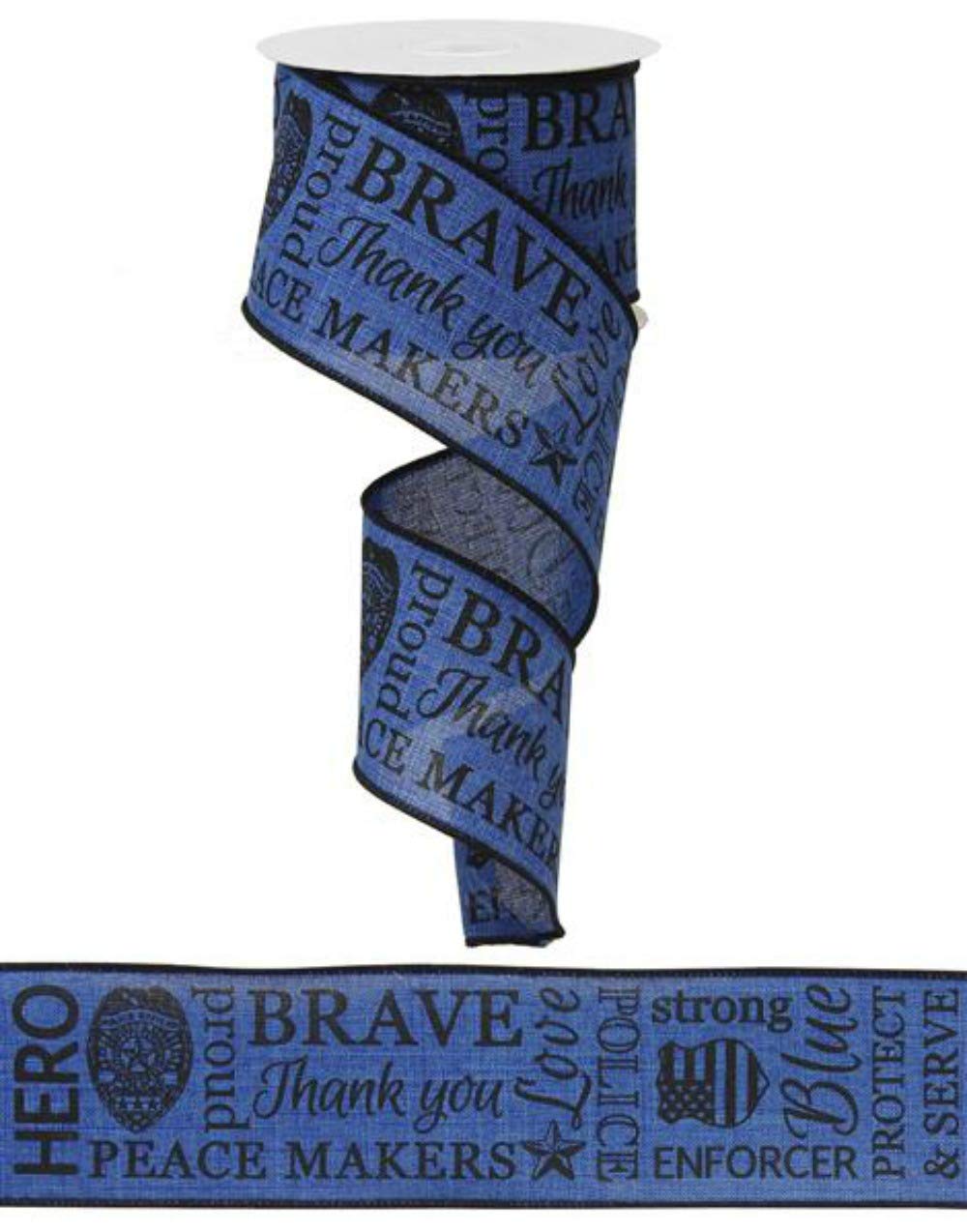Amazon.com: 2.5" Wide Expressions Police Support Wired Ribbon Black ...