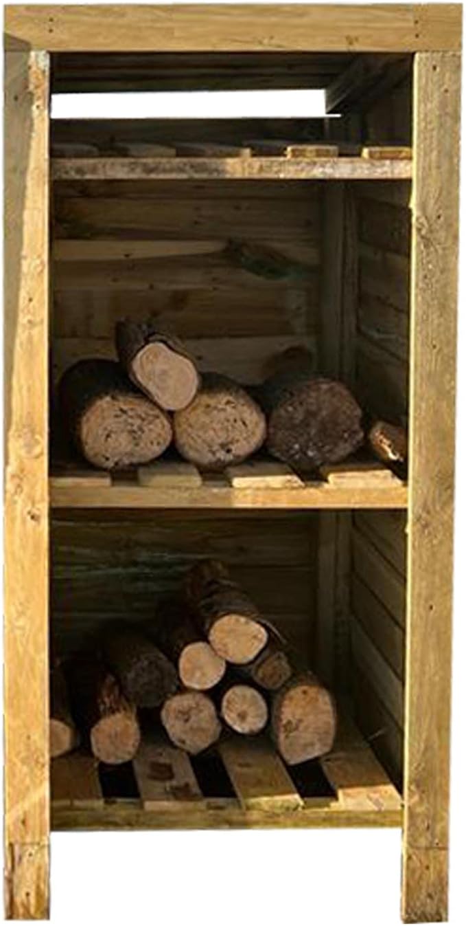 PGS Rustic Single Tree Fire Log Storage Unit Outdoor Wooden Timber ...