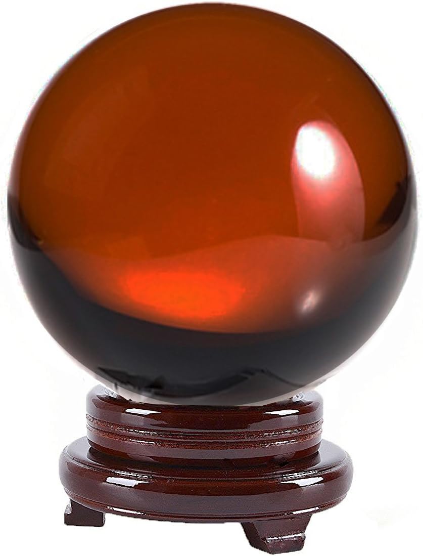 Amazon.com: Amlong Crystal 8 inch (200mm) Amber Crystal Ball Including ...