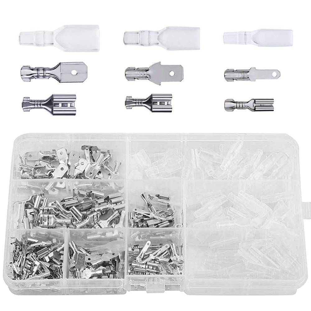 Buy Spade Connectors Kit, 270 pcs Silver Electrical Connectors with ...