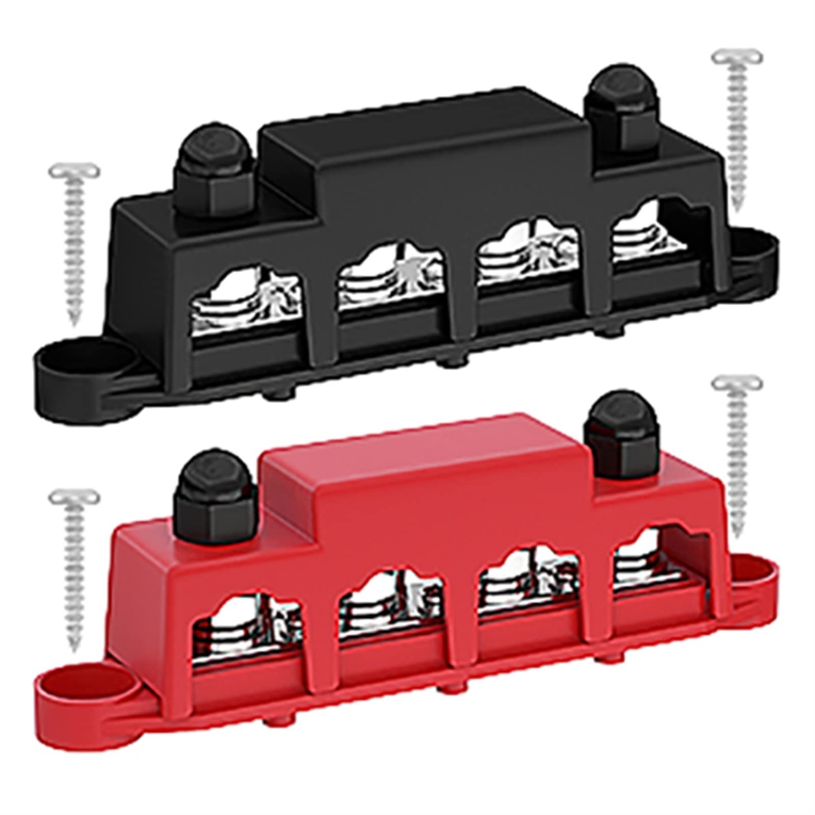 Buy 12V Power Distribution Block 250A Bus Bar Terminal Block with Cover ...