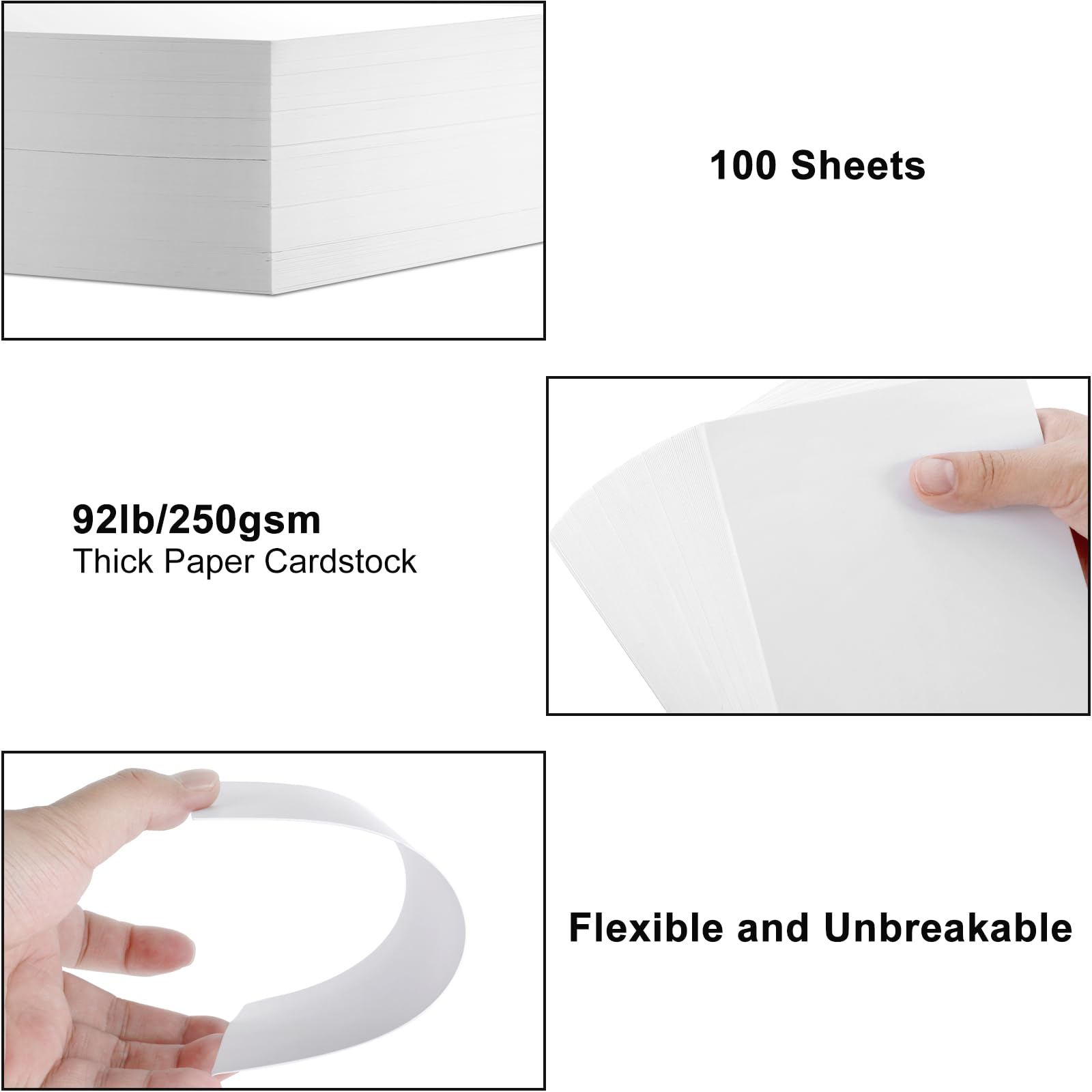 Snapklik.com : 100 Sheets Cardstock 4”x 6”,Blank Card Stock 92lb/250gsm ...