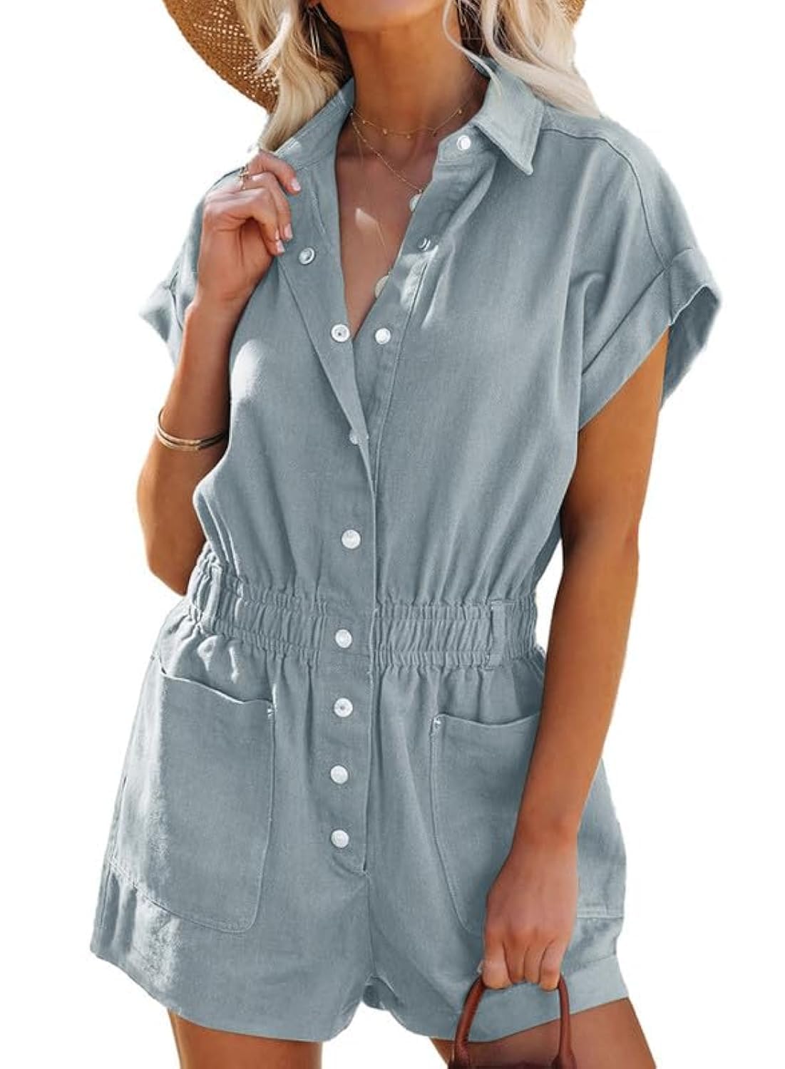 Amazon.com: Dokotoo Women's Summer Trooper Utility Cargo Rompers Short ...