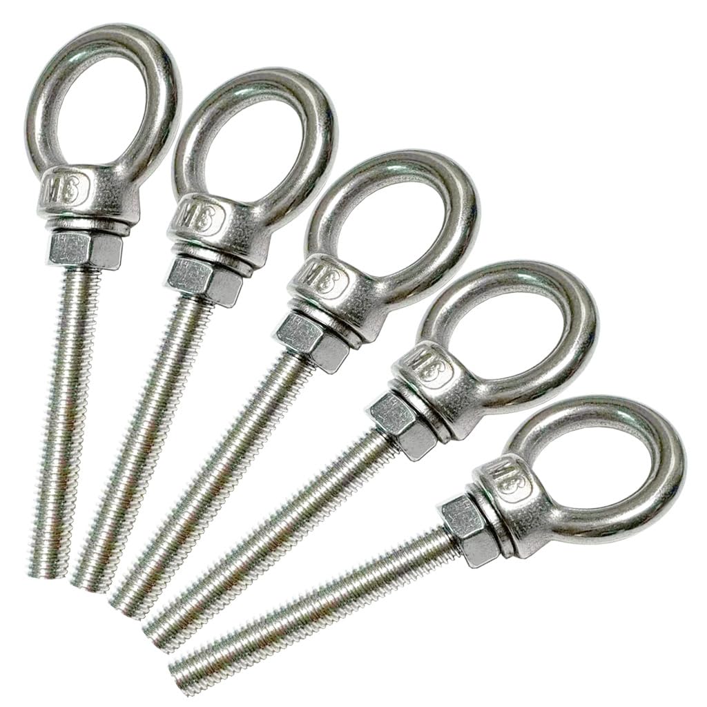 Snapklik.com : CHHGGNN 304 Stainless Steel Eye Bolt, 5 PCS M6 Heavy ...
