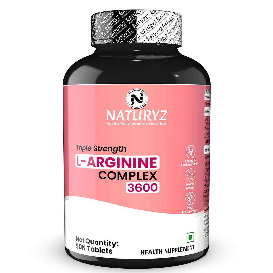 NATURYZ Triple Strength 3600mg L-Arginine Complex | Bioactive form ...