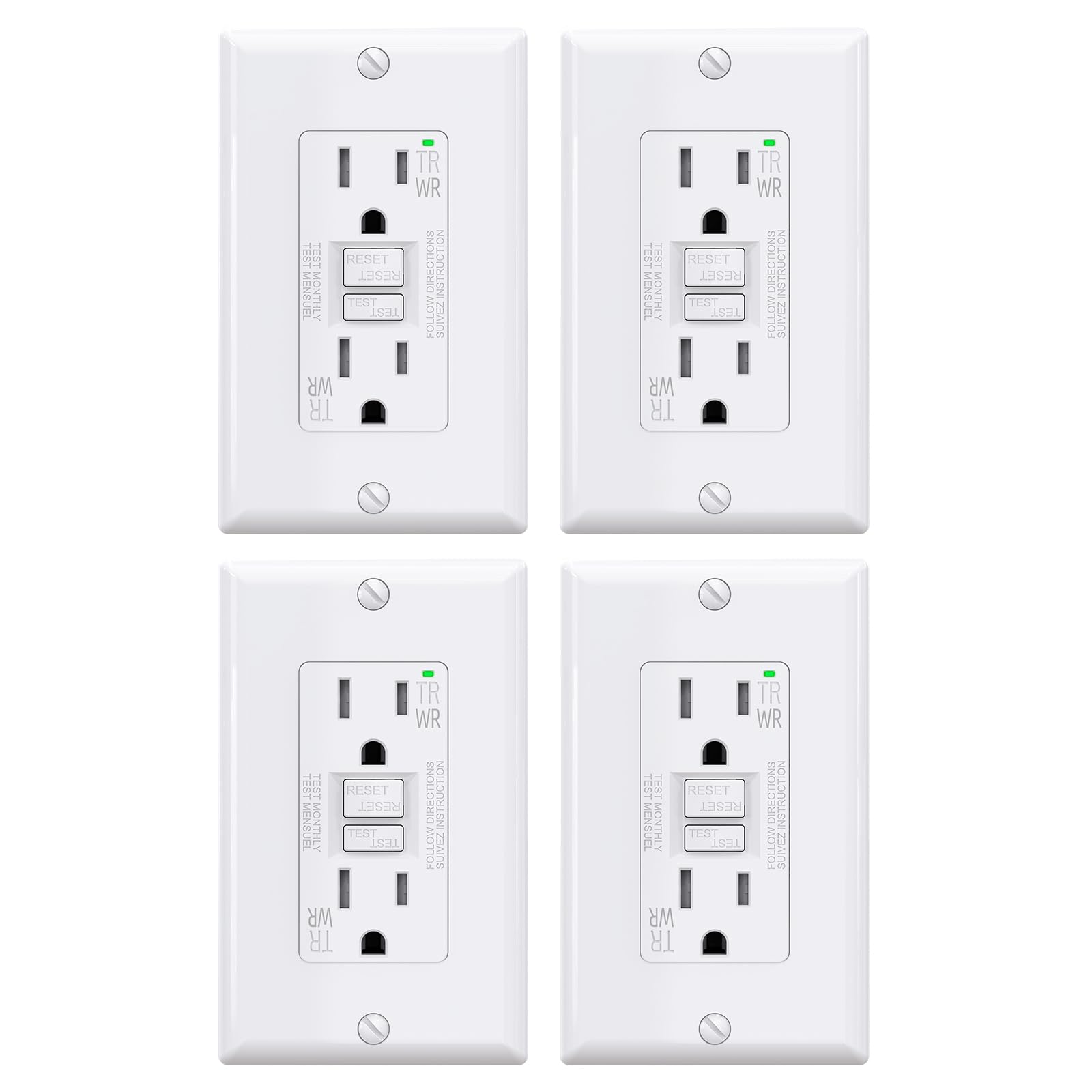 Snapklik.com : AIDA GFCI Outlets 15 Amp, Self-Test Electrical Outlet ...