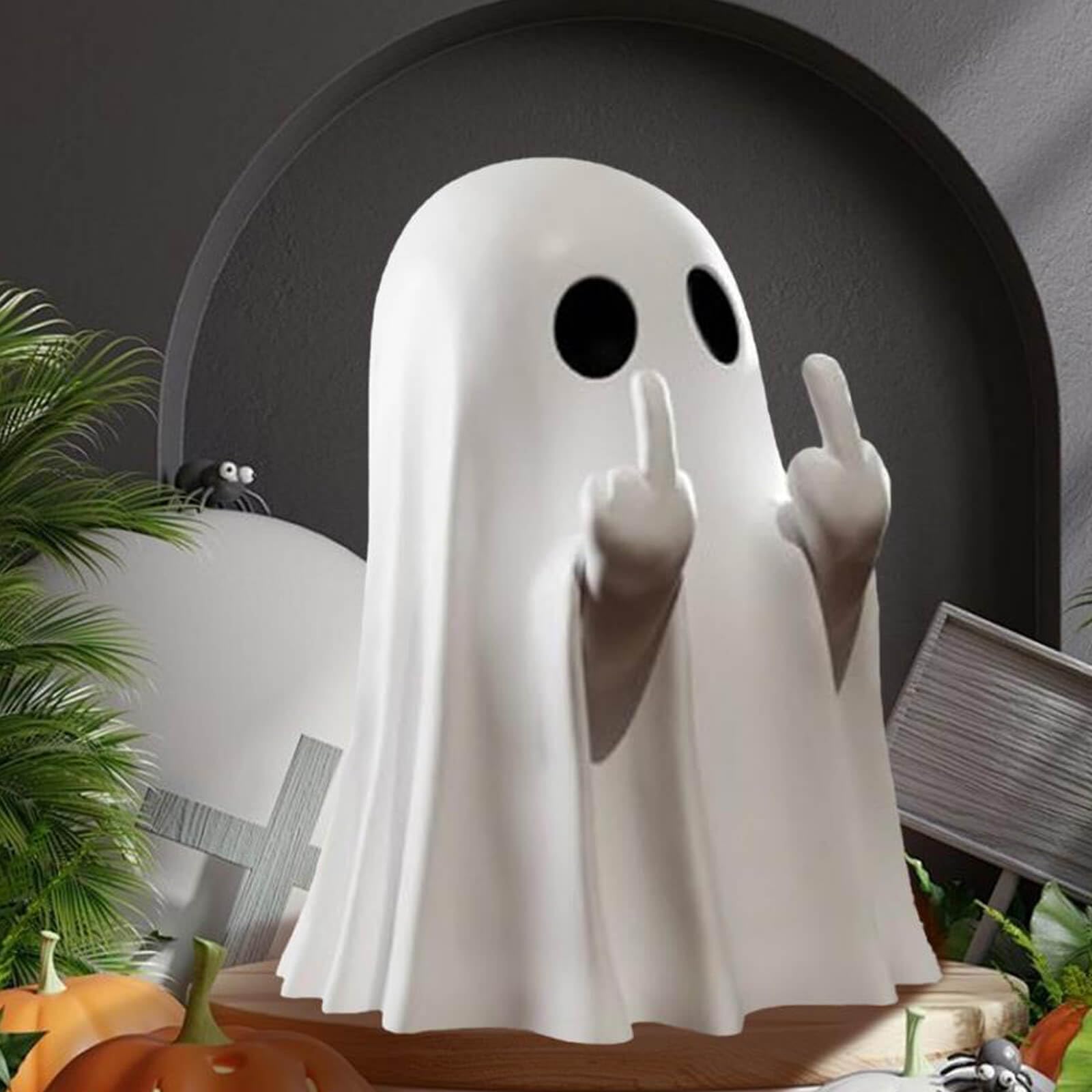 Snapklik.com : Funny Middle Finger Ghost Ornament, Halloween Ghost ...