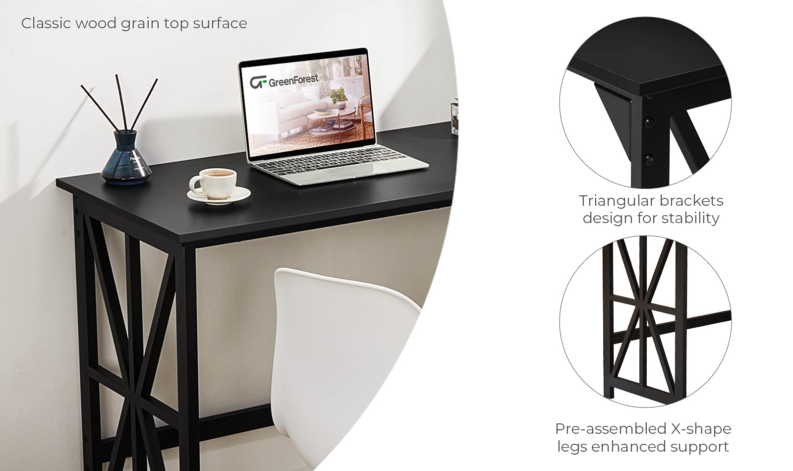 GreenForest Large L Shaped Computer Desk,63.8 x 50 inch Corner Computer ...