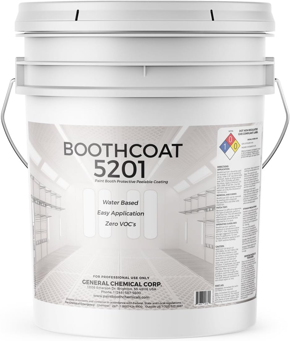 Amazon.com: Strippable Coatings Booth Coat 5201 - White Peelable Booth ...