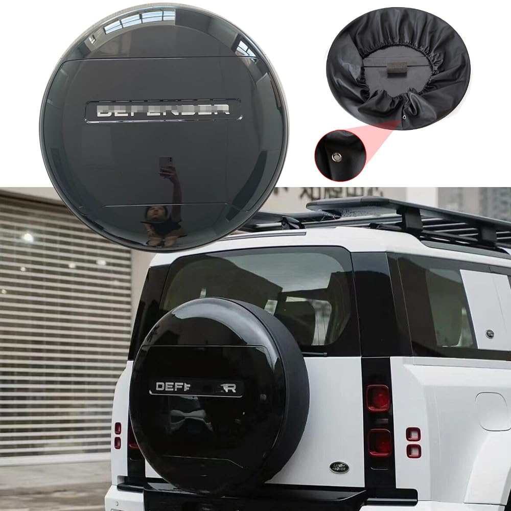 Amazon.com: Gloss Black Spare Rear Tire Tyre Cover Plastic Portecor ...