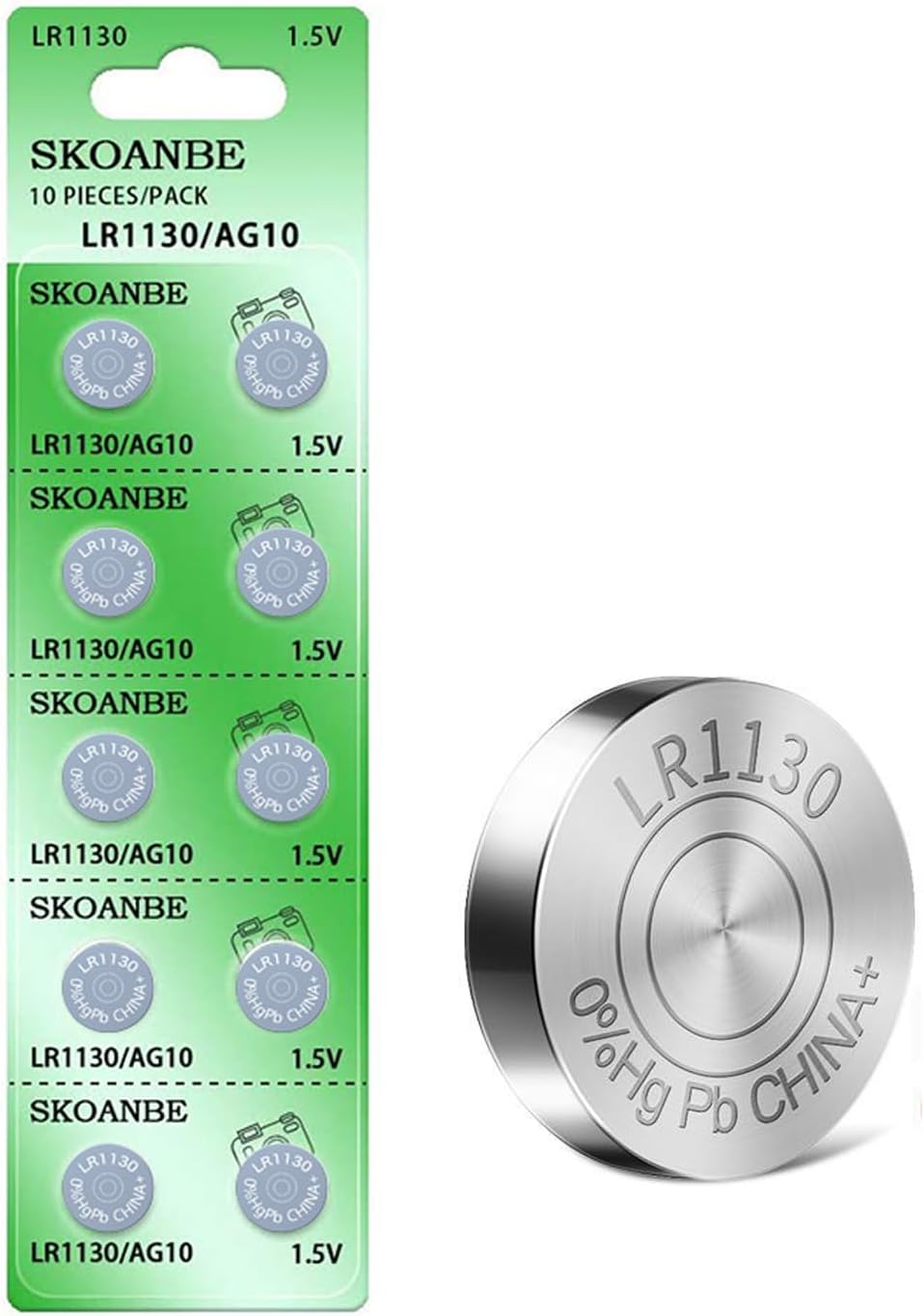 Amazon.com: KaPonsec 20 Pack LR1130 AG10 389 1.5V Button Coin Cell ...