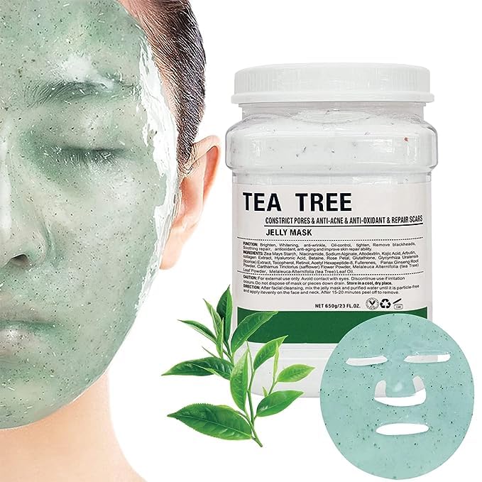 Amazon.com : Jelly Mask Powder for Facials, Tea Tree Jelly Face Mask ...