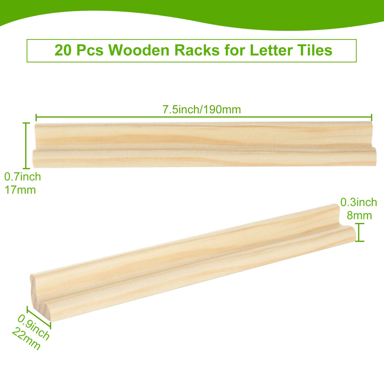 Snapklik.com : 20 Pack Wooden Scrabble Tile Holders, Letter Replacement ...