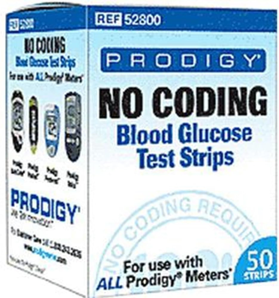 Amazon.com: Prodigy No Coding Blood Glucose Test Strips - 50 strips ...