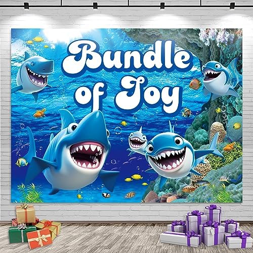 Amazon.com : Rimbol Baby Shark Backdrop,Cartoon Ocean Photo Backdropfor ...