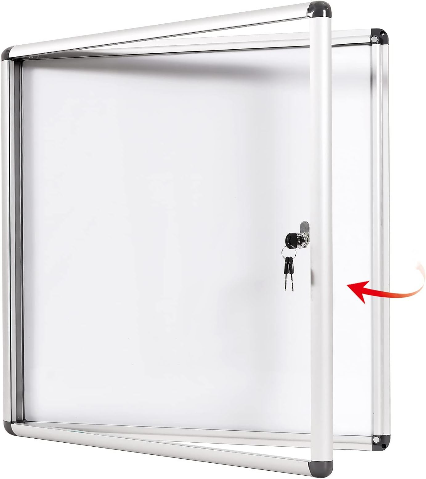 Amazon.com : SWANCROWN Lockable Noticeboard White Bulletin Boards ...