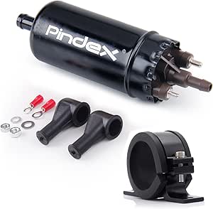 Pindex Universal External In Line Fuel Pump,116 PSI High Pressure 12V ...