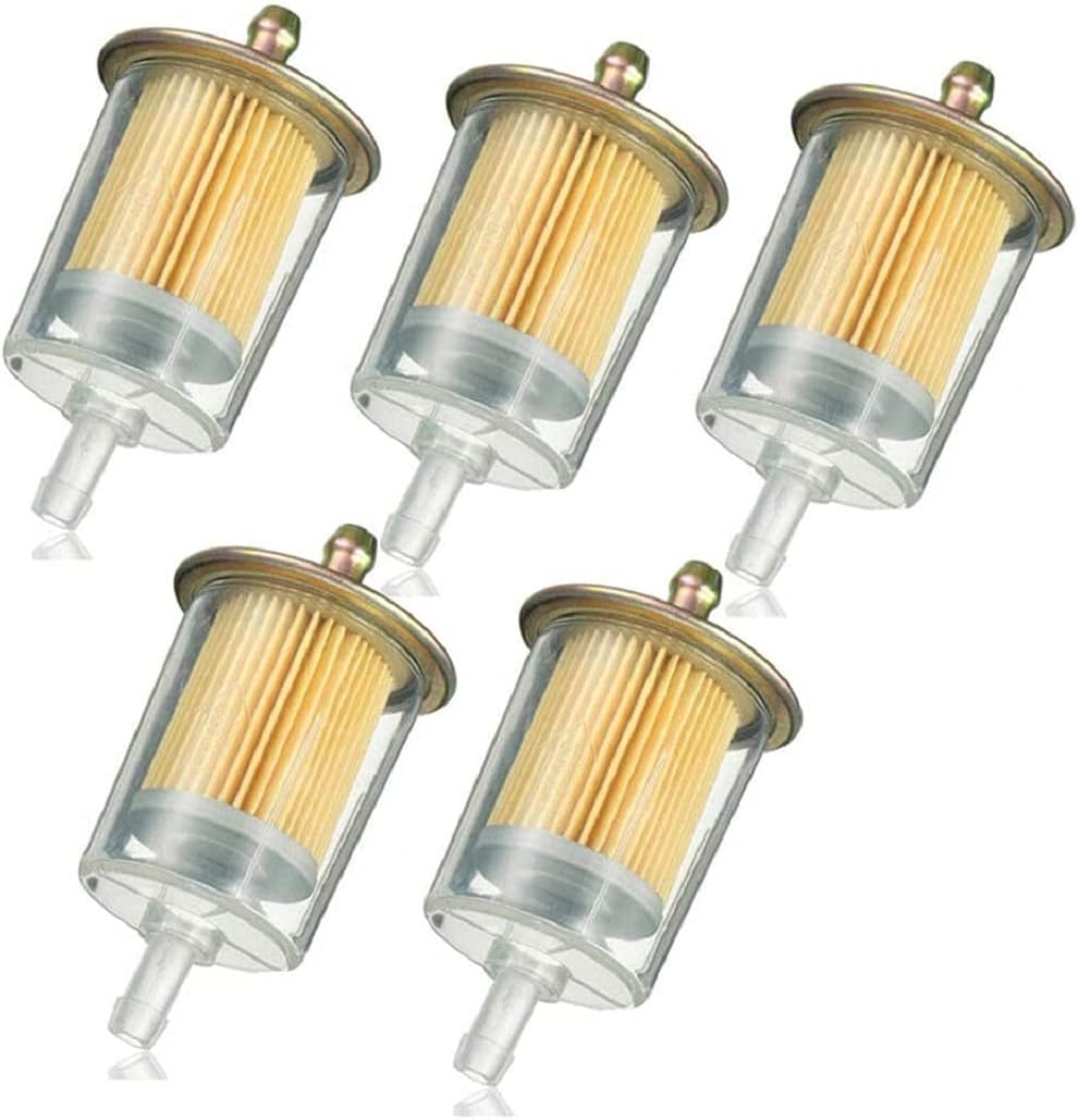 5 Pack 5/16" Universal Fuel Filters Industrial Tractors Cars Trucks ...