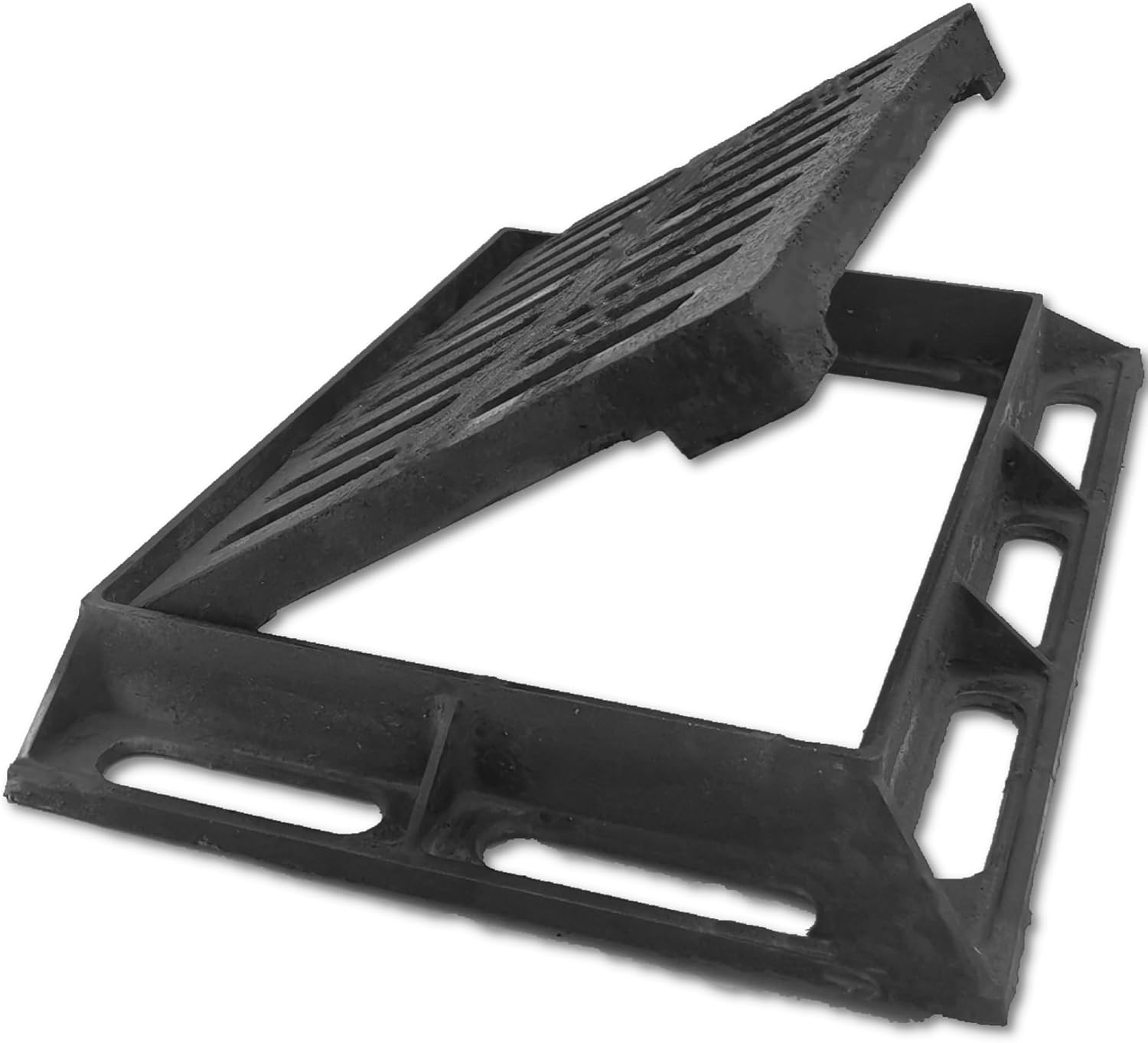 MASSLUNT Cast Iron Drain Grate and Frame, 12x8 Outdoor Drain Cover, B ...