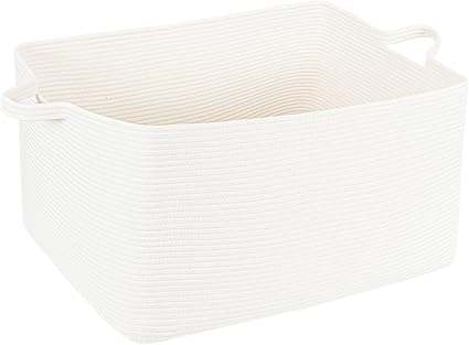 Amazon.com: ZLG White Rectangle Storage Basket 72L Large for Living ...