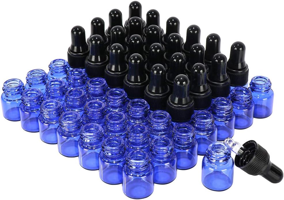 Amazon.com: STARSIDE 50 pack 1 ml 1/4 Dram Mini Blue Glass Sample ...