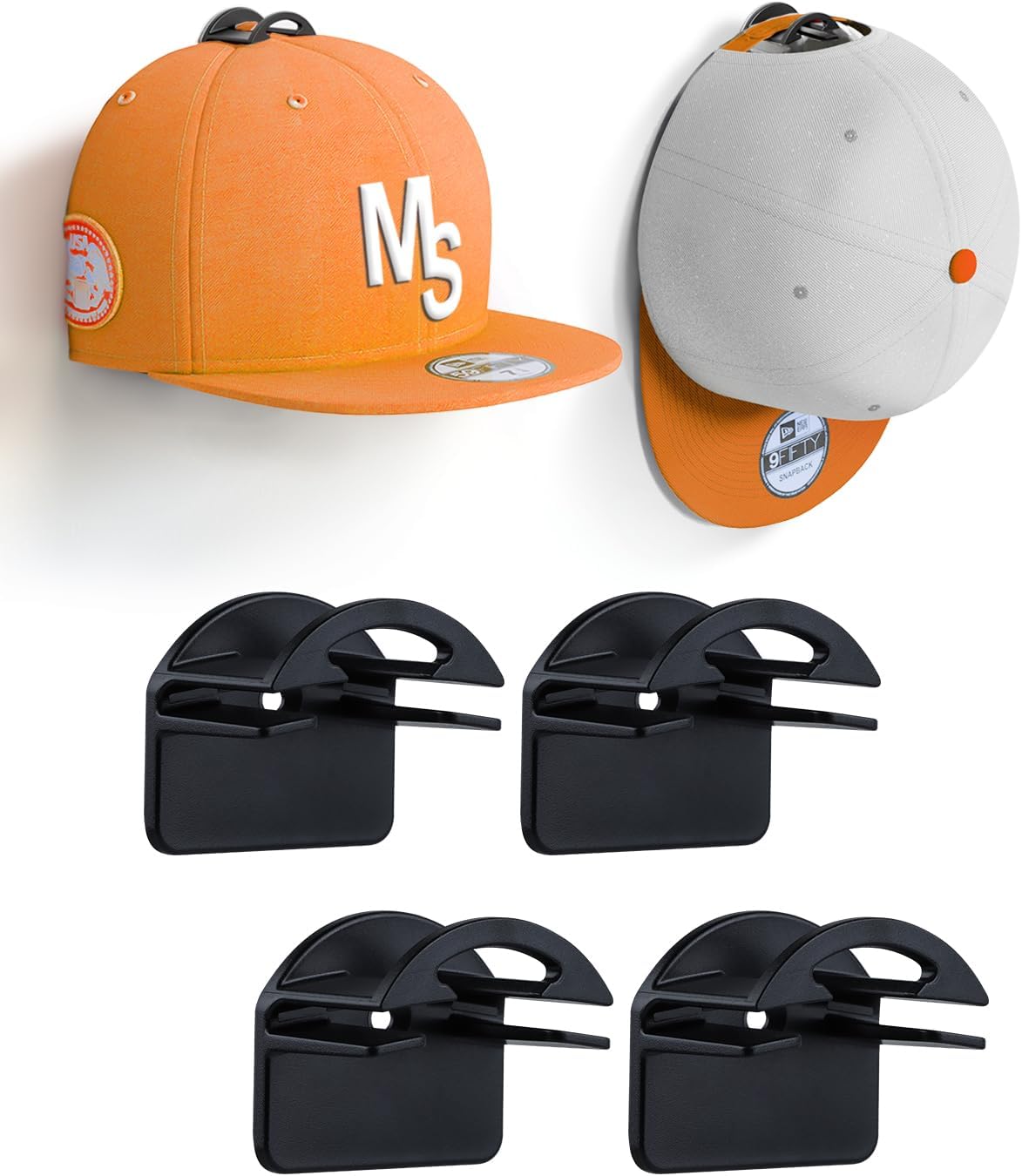 Amazon.com: MSKEI Adhesive Hat Hooks for Wall, Baseball Caps Strong ...