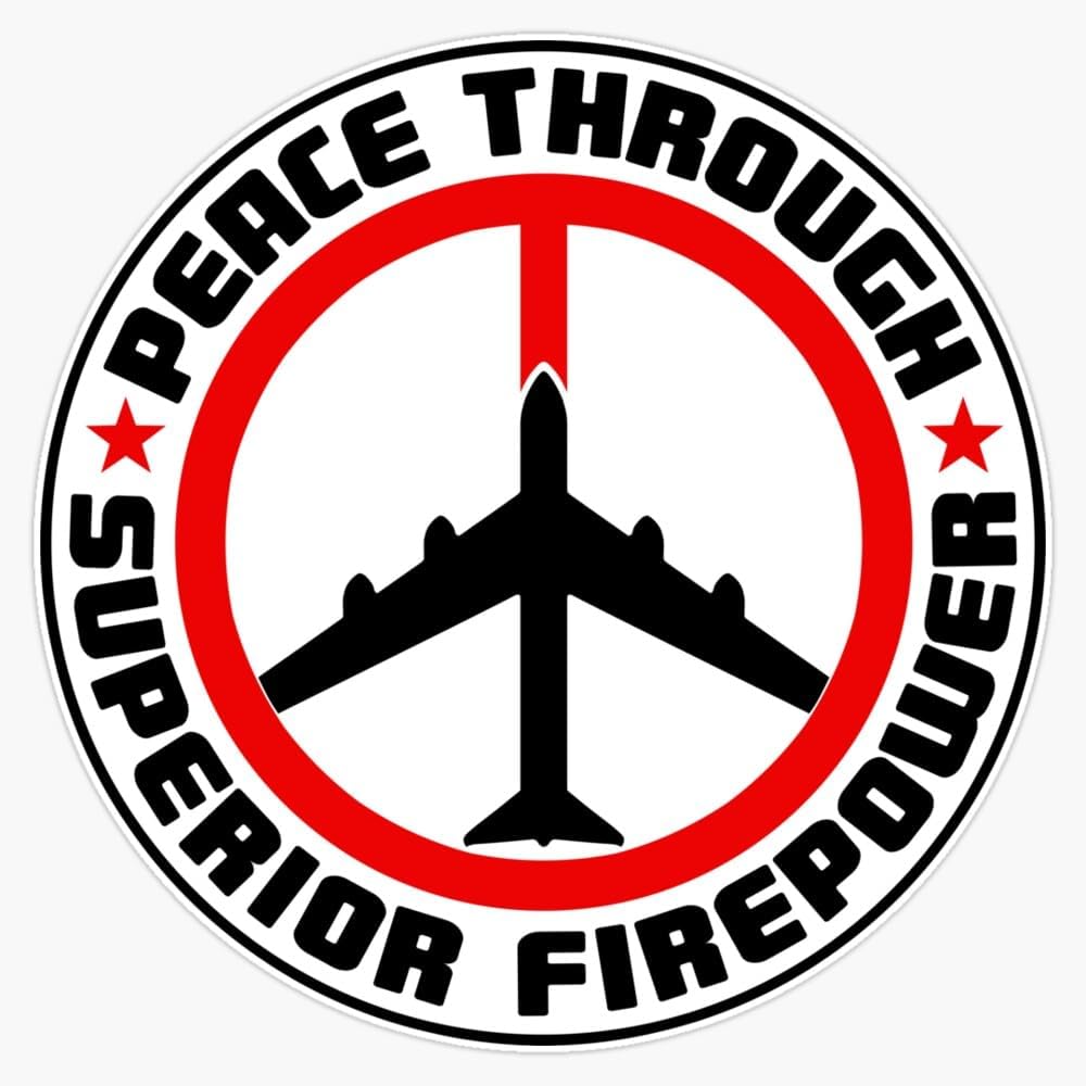 Amazon.com: Peace Through Superior Firepower Sticker Vinyl Decal Bumper ...