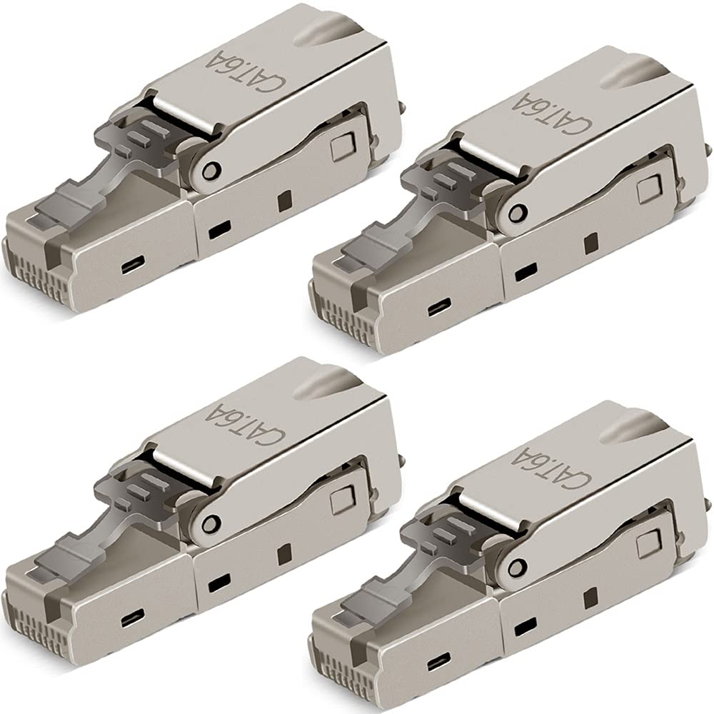 Greluma 4 Pcs Tool-Free RJ-45 Cat7 Cat6/6A Field Connection Modular ...