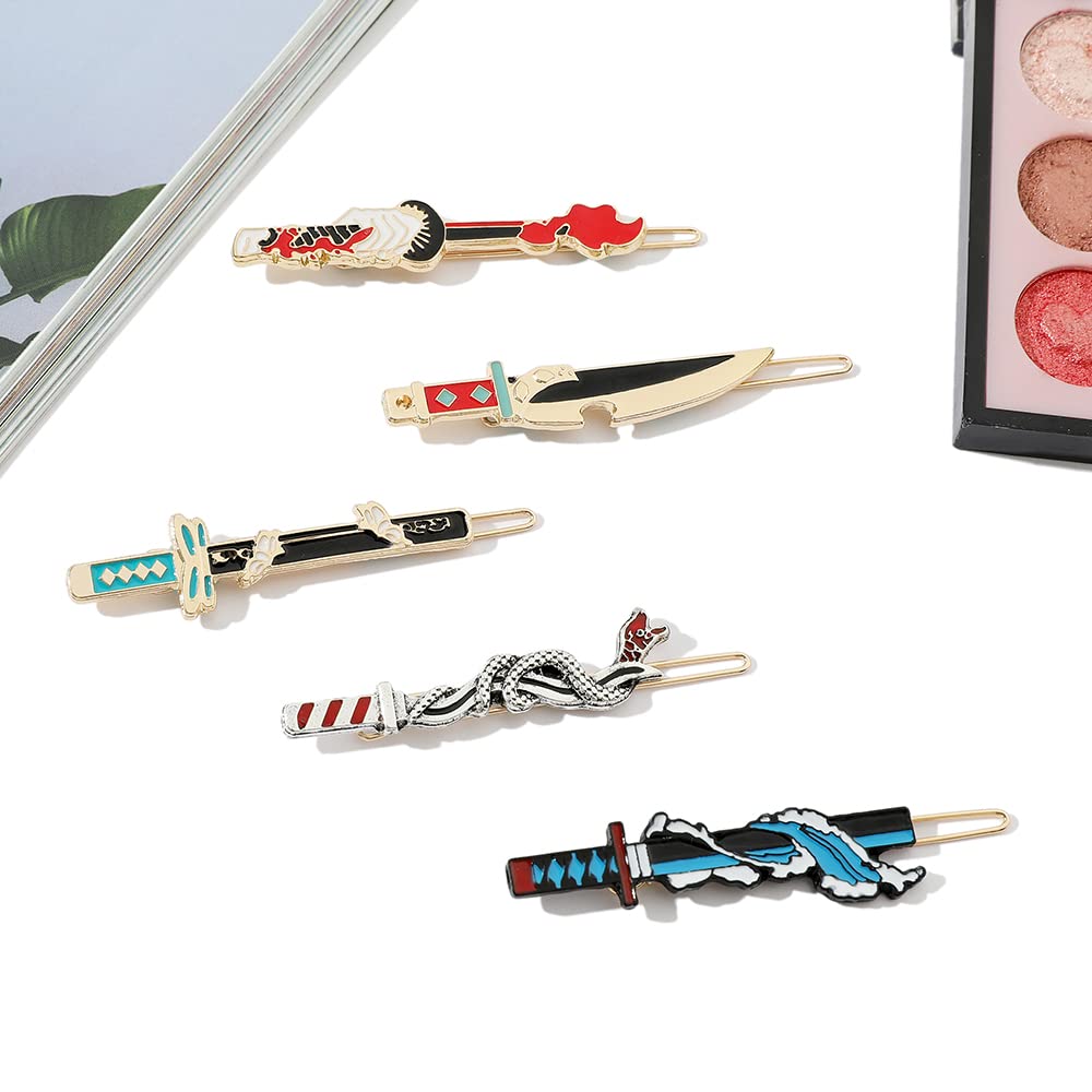Snapklik.com : 5PCS Demon Hair Clips For Girls Anime Slaye Hair ...