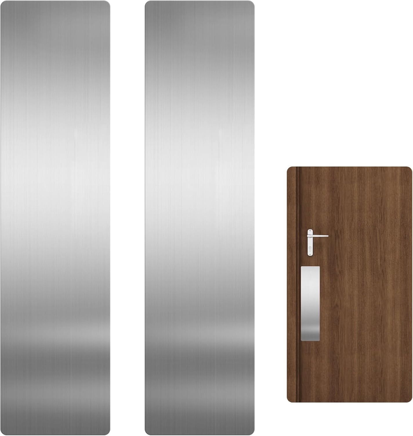 Sanbege 2 Pcs Door Scratch Protection Plate 3" x 12", Stainless Steel ...