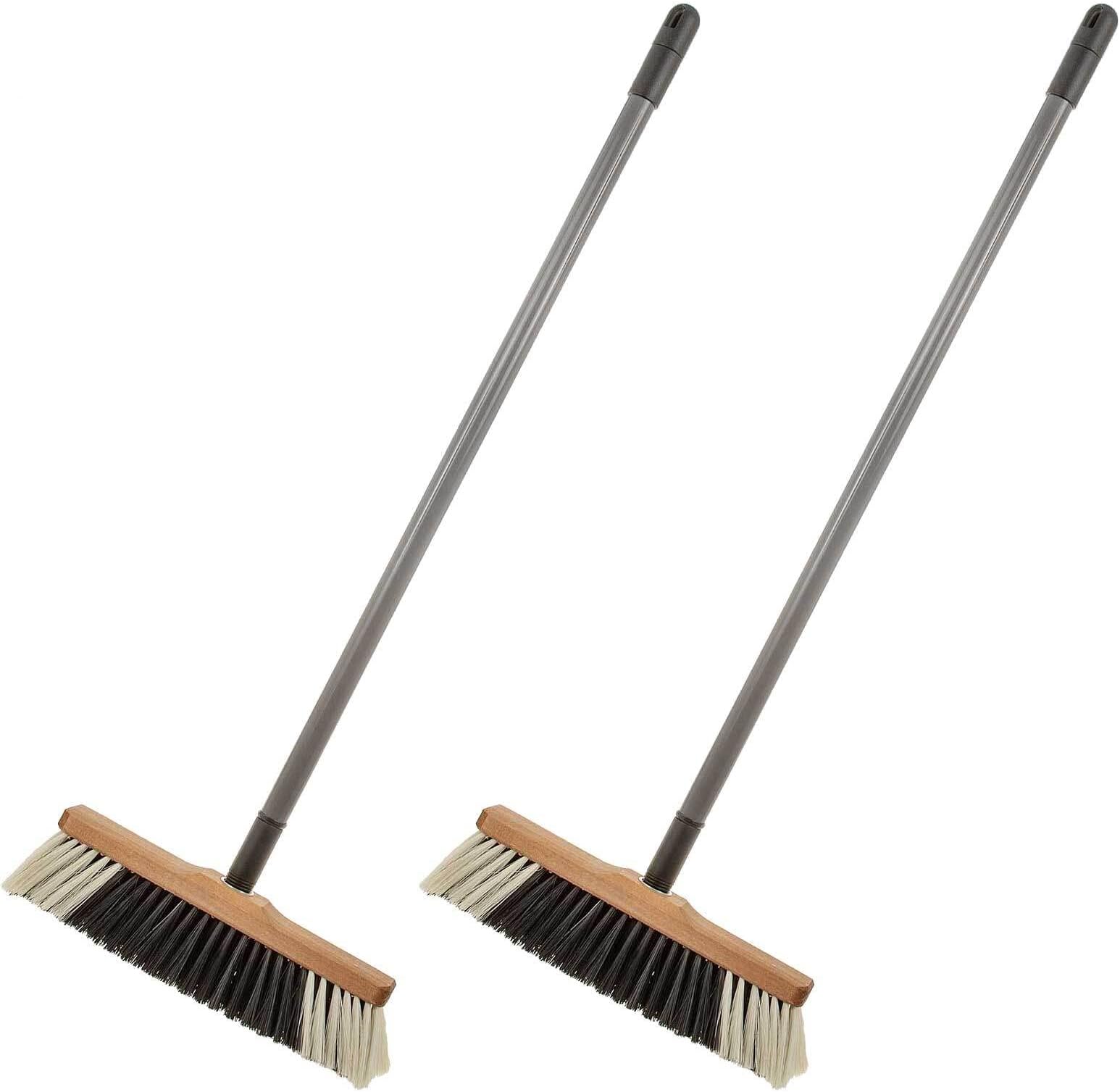 BigDean 2X Zimmerbesen mit Stiel - Besen Holzbesen Teleskopstiel ...