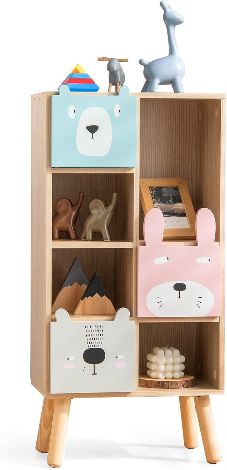 Amazon.com: INFANS Kids Bookcase Toy Storage Organizer, Children ...