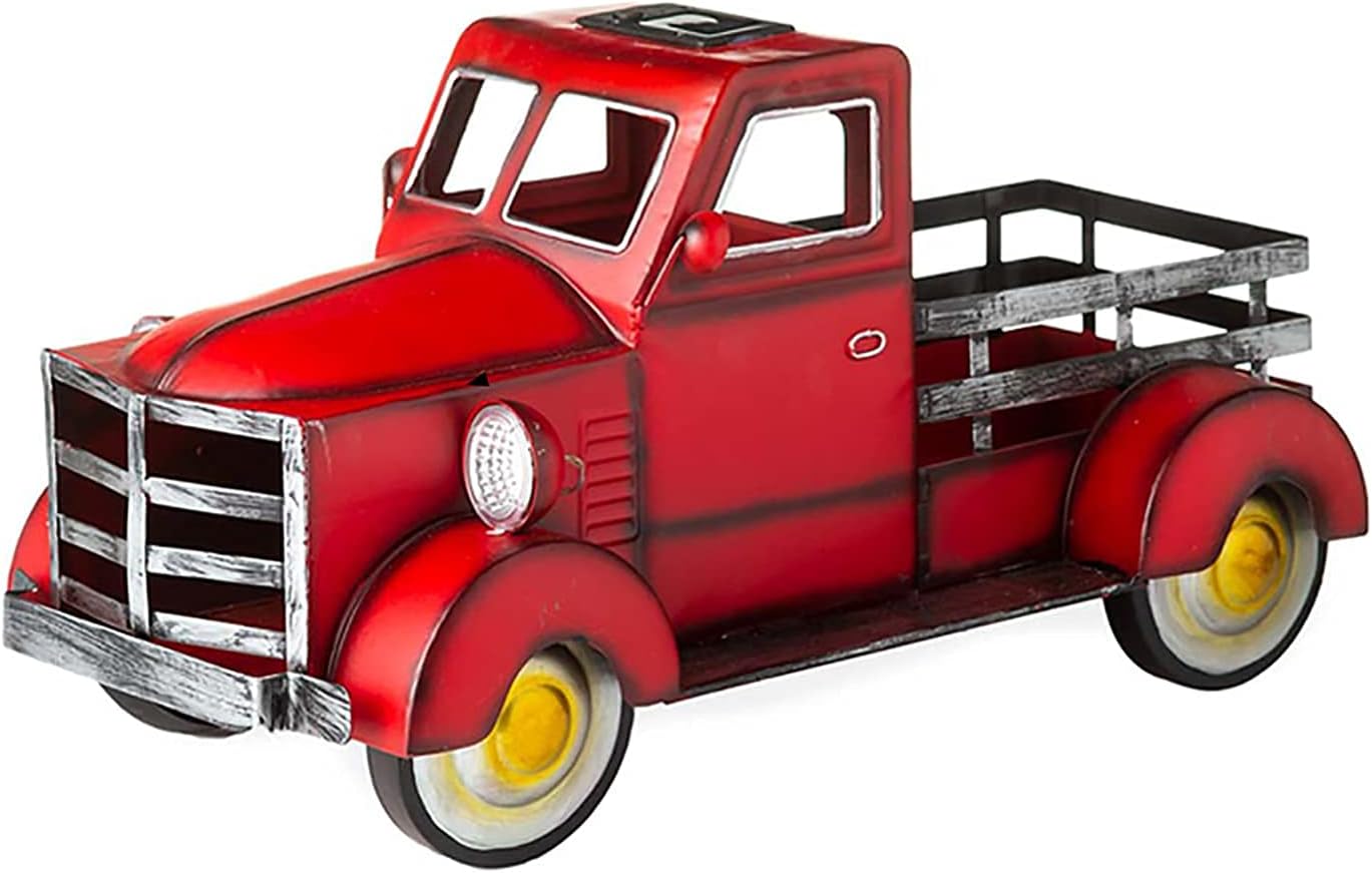 Amazon.com: SKipdr Garden Decoration in Retro Style Resin Truck-Red ...