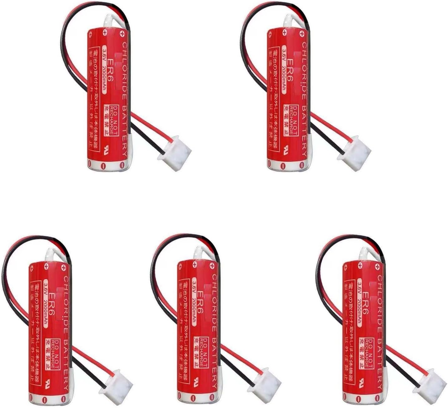 Amazon.com: 5Pcs Battery for Maxell ER6/3.6V 2000mAh OTC Robot PLC Li ...