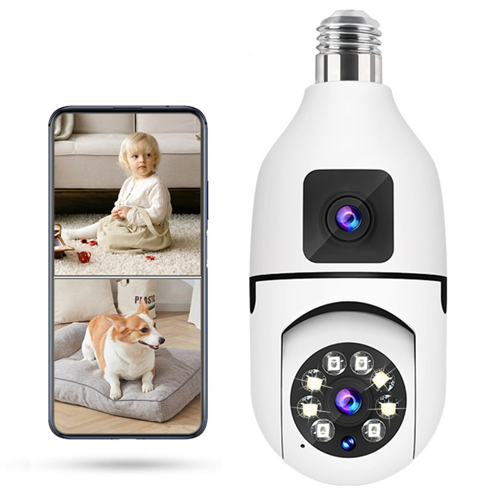 Amazon.com : 1080P Light Bulb Security Camera, Dual Lens 2.4GHz ...