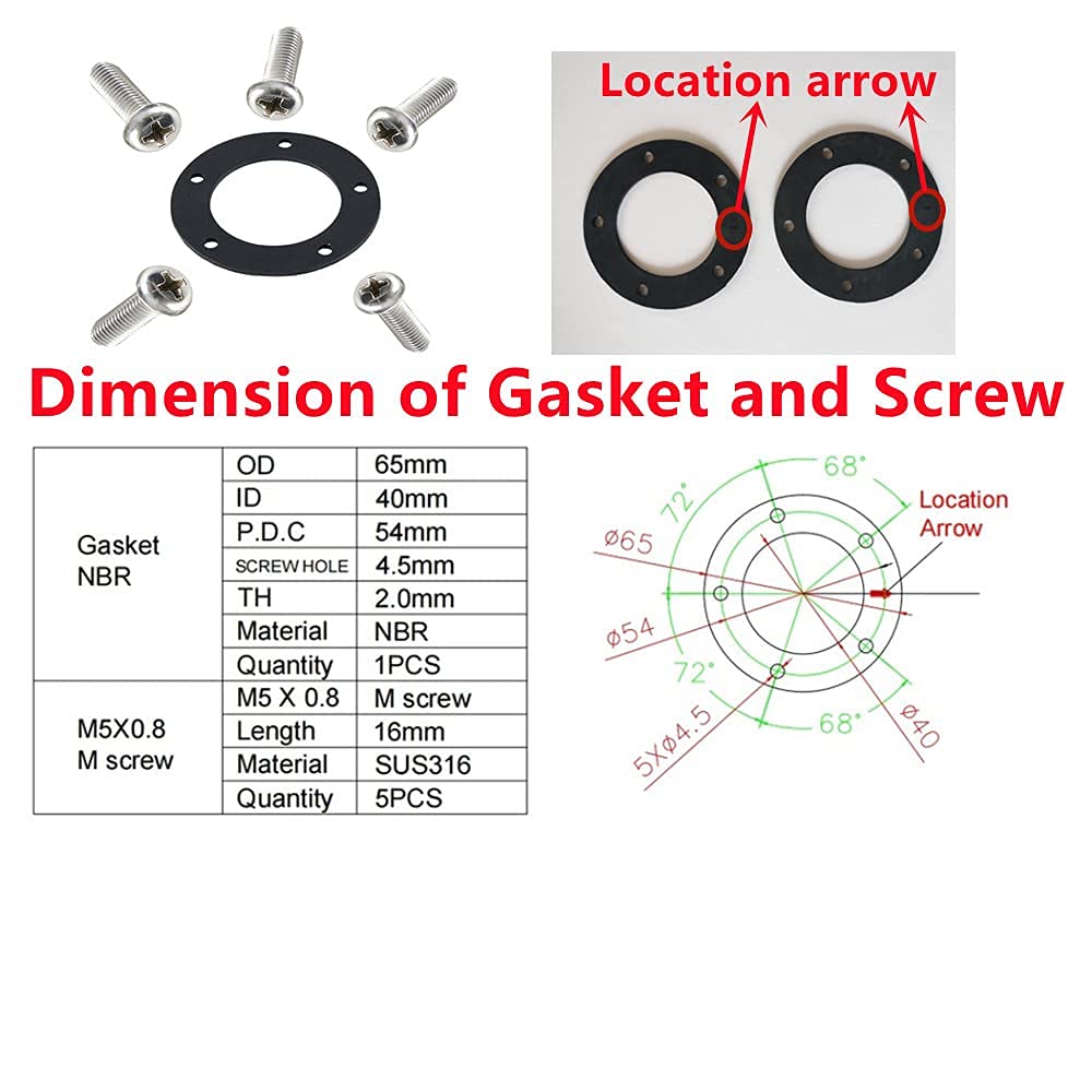 Snapklik.com : 100TECH Marine Fuel Sending Unit Gasket Kit