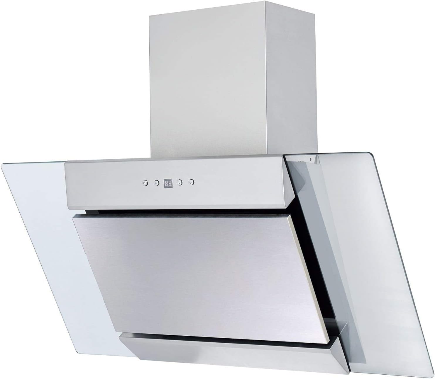 SIA AGL91SS 90cm Angled Stainless Steel And Glass Chimney Cooker Hood ...