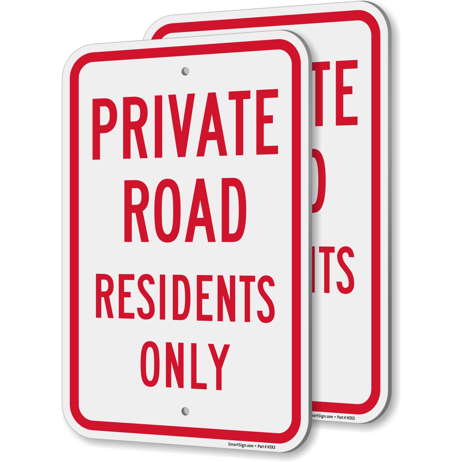 Amazon.com: SmartSign 2-Pack Private Road Residents Only Sign - 18 x 12 ...