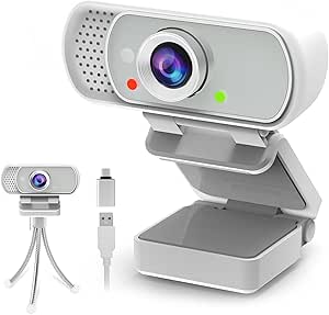 Amazon.com: Webcam with Tripod Privacy Shutter: 1080P FHD Web Camera ...