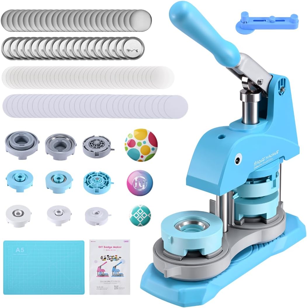 Amazon.com: Button Maker Machine Multiple Sizes, 300 Pcs 1''/1.25''/2. ...