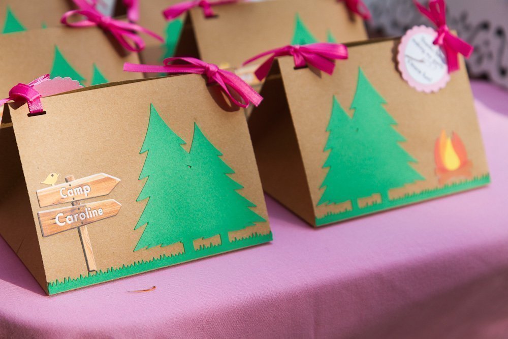 Amazon.com: Camping Party Tent Favor boxes and tags - Personalized (set ...