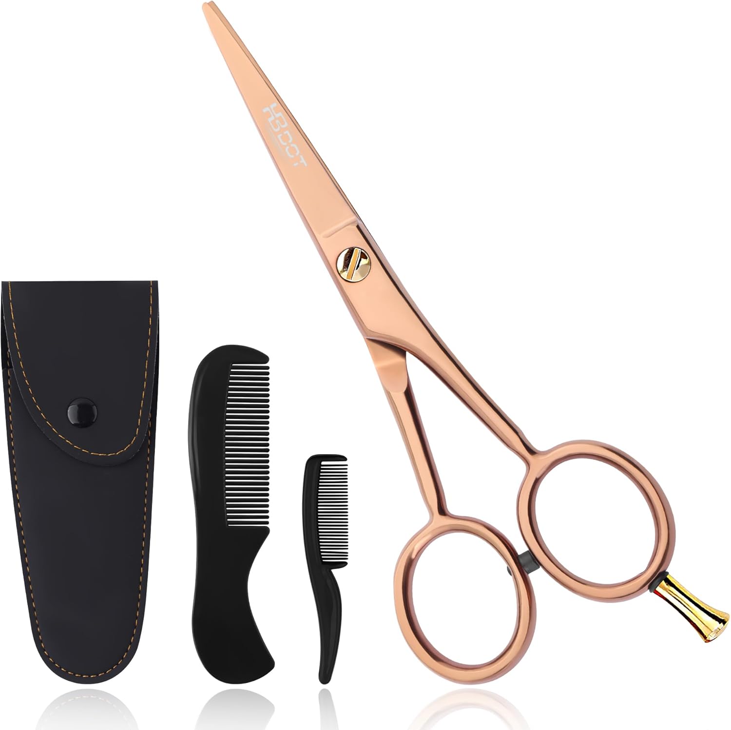 Amazon.com: HB DOT - Professional Mustache Scissors, 5" Rose Gold ...