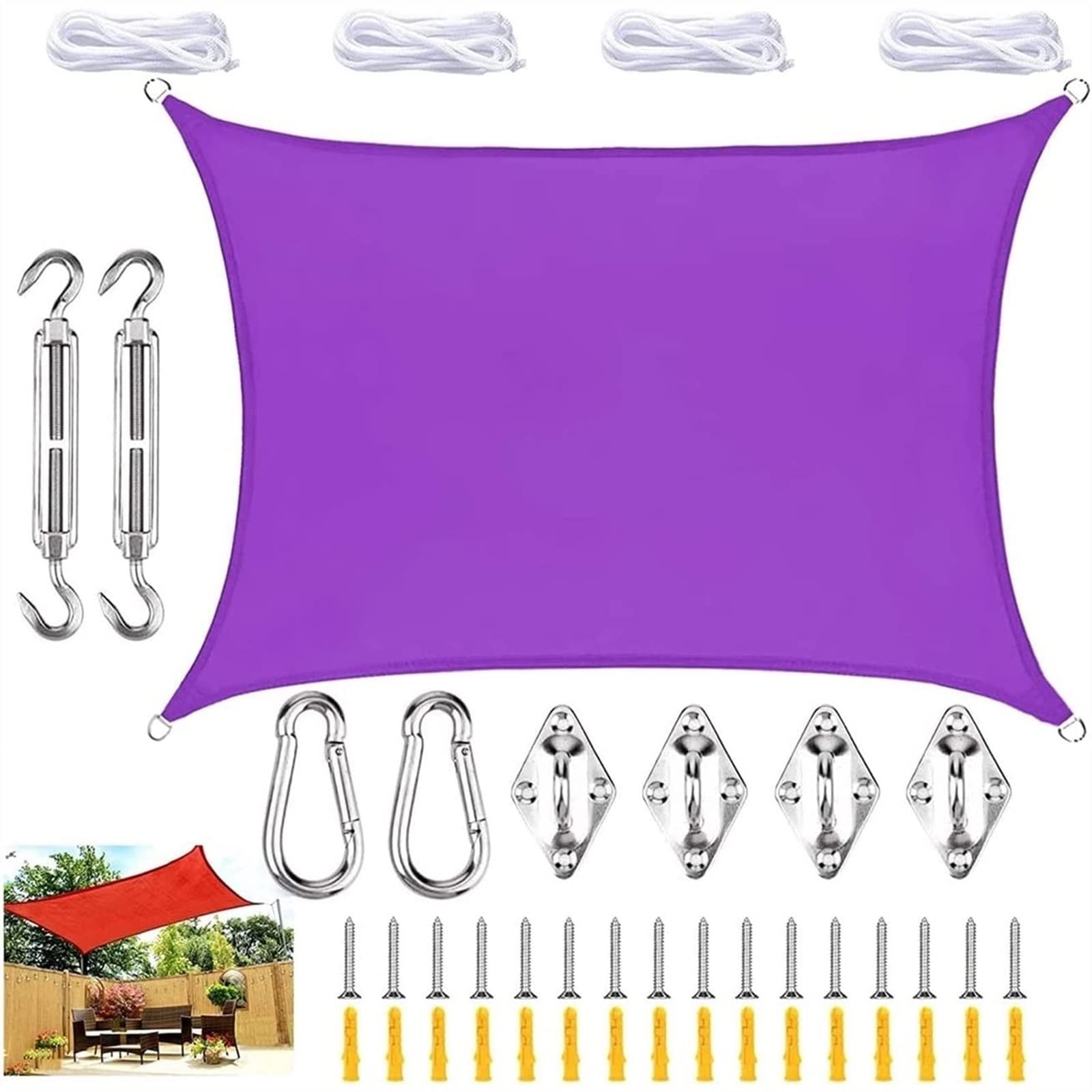 Amazon.com: LYUD Sun UV Blocking Rectangular Shade Sail,Outdoor Awnings ...