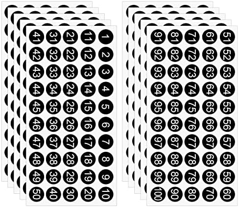 Amazon.com: BLMHTWO 10 Sheets 1 to 100 Number Stickers, Vinyl Number ...