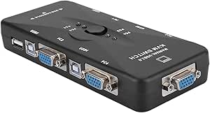 Amazon.com: Airshi Computer Switch Box, Button Switch 4 Port VGA ...