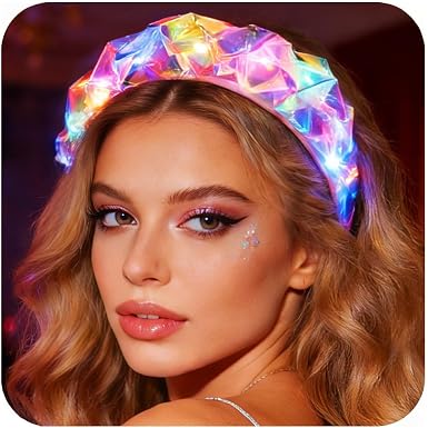 Amazon.com : CAKURE Light Up Headbands Led Headband Glow Costume Hair ...