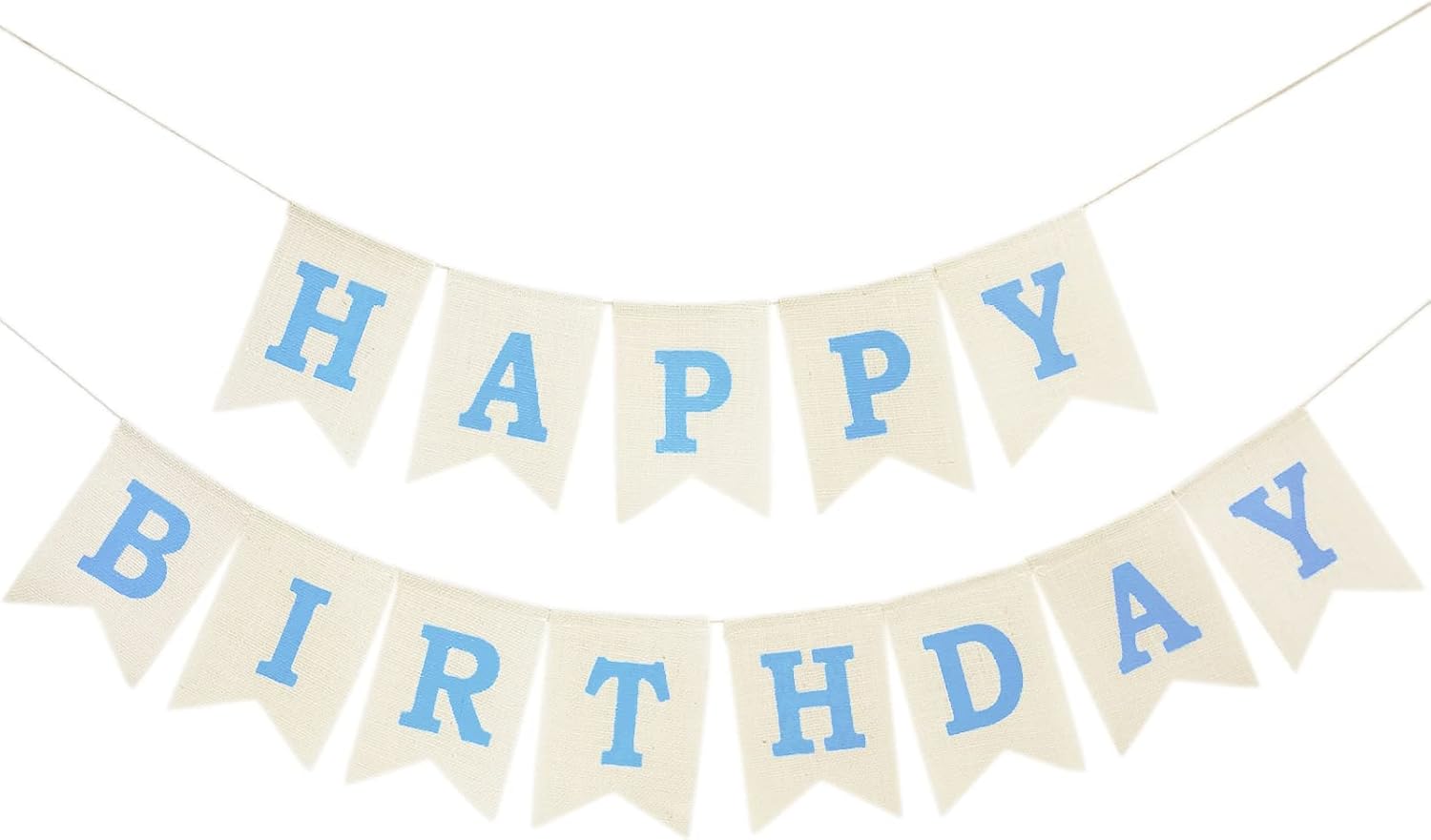 Amazon.com: Blue Happy Birthday Banner, Assembled Burlap Happy Birthday ...