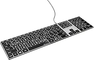 Amazon.com: KB Covers Large Print Backlit Pro Aluminum Keyboard ...
