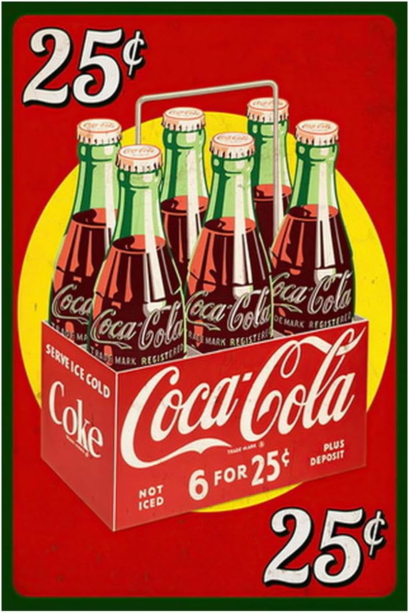 Amazon.com: Tin Sign "Coke - Round Keg Label": Decorative Signs ...